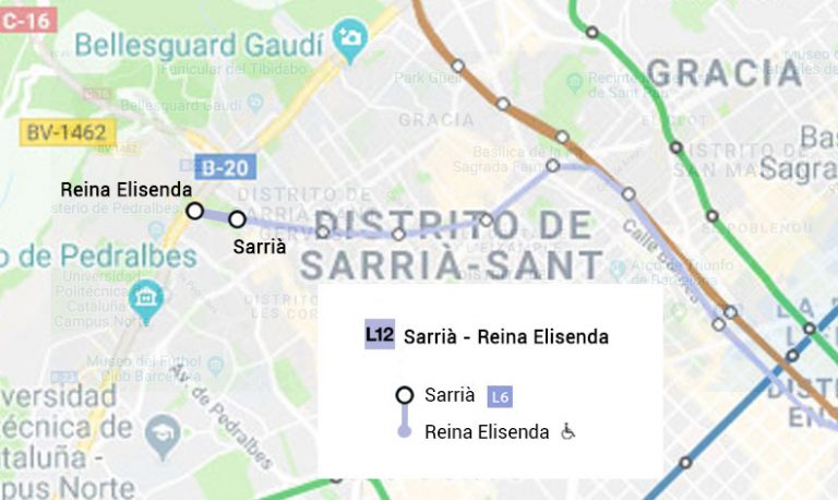 LÍNEA 12 Metro de BARCELONA - Mapas 2020